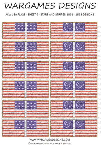 28mm Flags - ACW USA - Sheet 6 - Black Powder | eBay