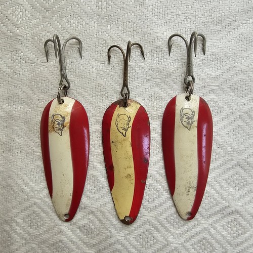 Lot Of 3 Daredevil Eppinger Fishing Spoon Lures Copper Plate | eBay