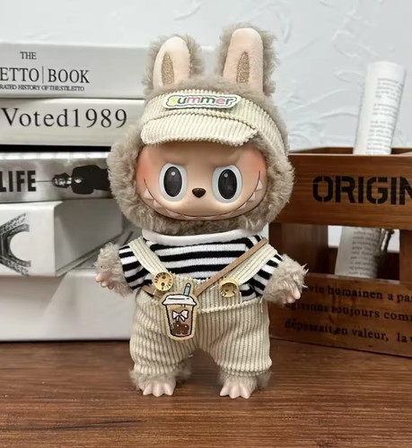 Beige bunny Costume Clothes for 6.7 Inch Labubu Doll, beige bunny style ...