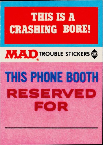 1983 Mad Magazine Sticker #NNO Phone Booth | eBay UK