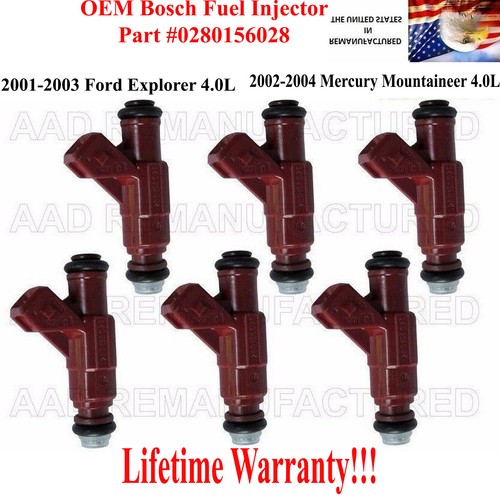 0280156028 OEM Bosh 6X Fuel Injectors 2001-2004 Ford Mercury 4.0L | eBay