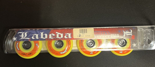 LABEDA Roller Hockey Wheels Gripper 72mm Medium Yellow Wheel 4 Pack New ...