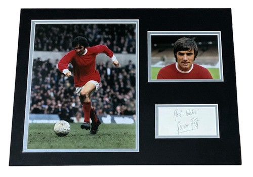 SIGNED GEORGE BEST FULLY MOUNTED AUTOGRAPH DISPLAY RARE FOOTBALL LEGEND ...