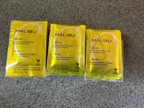Lot Of 35 Malibu De-ox Stops Chemical Processing Hair Packets .21oz | eBay
