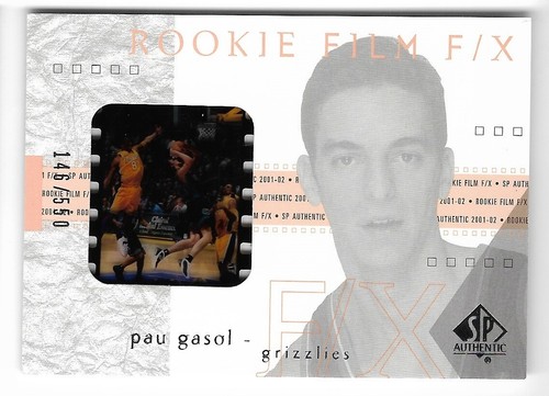 PAU GASOL 2002 UPPER DECK SP AUTHENTIC ROOKIE FILM F/X CARD! FILM VS ...