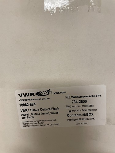 VWR Cell Culture Flasks 300 cm2, 10062884 | eBay