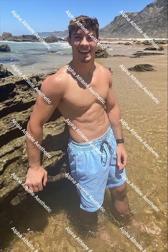 Shirtless Male Beefcake Muscular Jock Abs Posing Beach in Shorts 4x6 ...