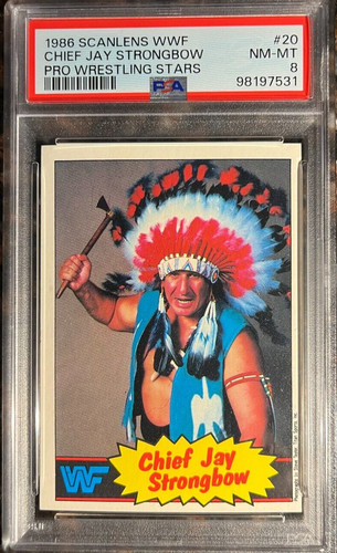 1986 Scanlens WWF #20 Chief Jay Strongbow RC Rookie PSA 8 NM-MT ...