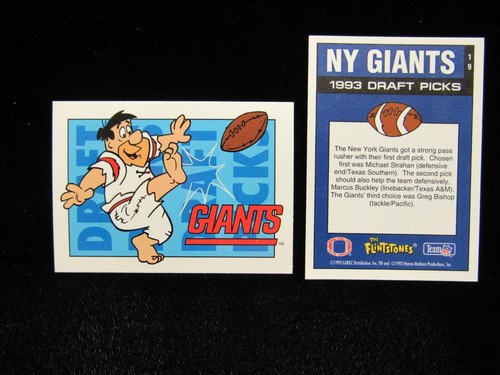 1993 New York Giants 1993 Draft Picks Flintstones NFL Cardz #19 | eBay