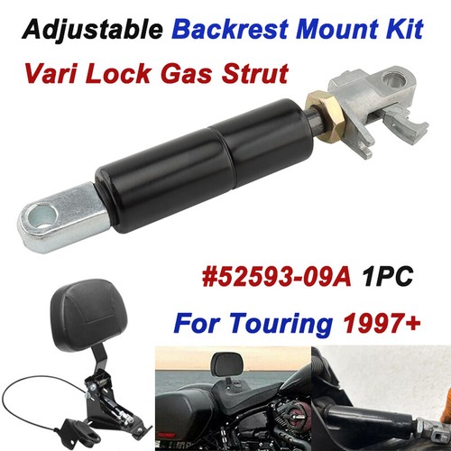 Adjustable Rider Backrest Mounting Kit Vari Lock Gas Strut For Harley ...