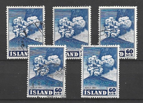 MAX-5-STAMPS ICELAND USED SC#250 ERUPTION OF VOLCANO SCV$18.75 | eBay