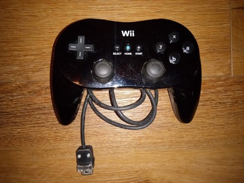 Official Nintendo Wii Pro Controller Classic Black RVL-005 OEM TESTED ...