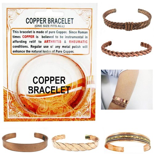 Copper Pain Relief Healing Therapy Arthritis Cuff Bracelet Bangle for ...