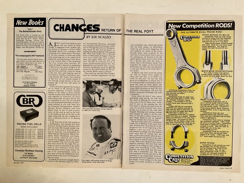 A.J. Foyt Nascar Indy USAC Sprint Midget Car Racing Orig 1983 Print ...