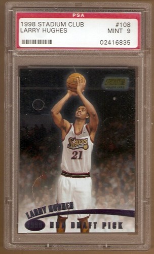 PSA 9 LARRY HUGHES ROOKIE 1998-99 TOPPS STADIUM CLUB NBA DRAFT PICK 108 ...