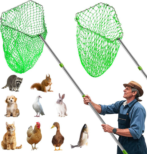 Chicken Catching Net 2-In-1 Combo with Coarse and Fine Mesh Nets ...