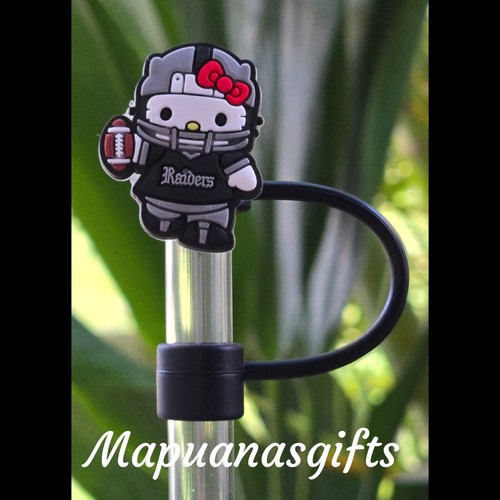 New Hello Kitty Las Vegas Raiders Straw Toppers (Stanley & Yeti Straws ...