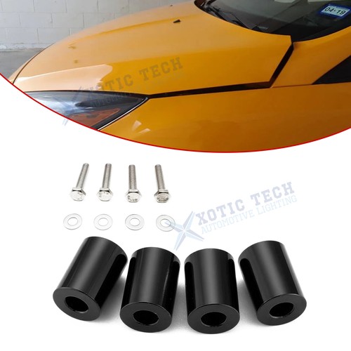 Black Sporty Bonnet Raisers Front Hood Vent Space Riser Spacer Gaskets ...