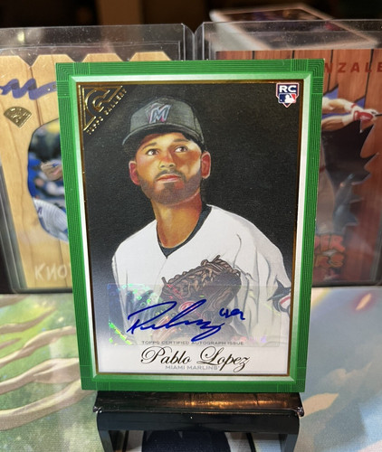 2019 Pablo Lopez Topps Gallery Green Autograph Auto Rookie RC #48 Ser ...