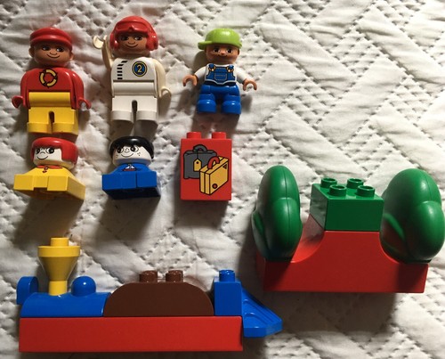 ️vtg Lego Duplo RACECAR DRIVER WORKER Clown Train Player Figure Red ...