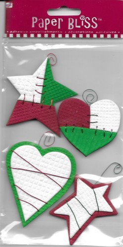 Christmas Patchwork Handmade Ornaments Star Heart Tree Paper Bliss ...