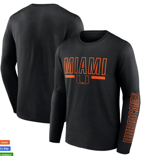 University of Miami Men’s Long Sleeve T-Shirt, Size Large, NWT | eBay