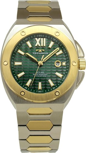 Technos T9C04TM Men's Solar Date Watch, Gold | eBay