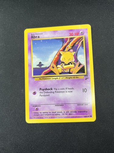 Vintage Wizards Pokémon TCG Card 65/130 Abra Base Set 2 Common Pokemon ...
