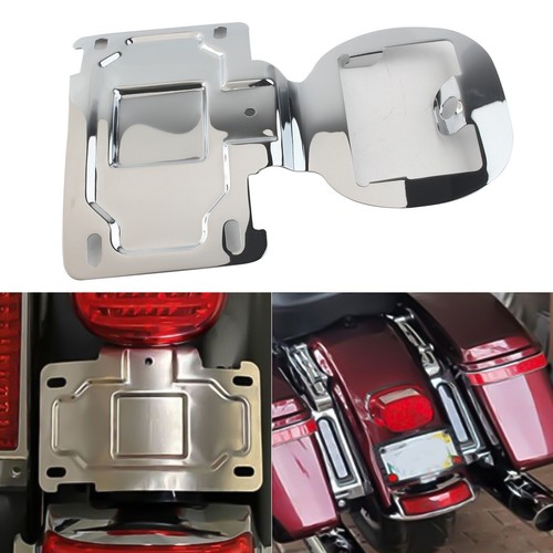 Silver License Plate Relocation Bracket Holder Kit For Harley Davidson ...