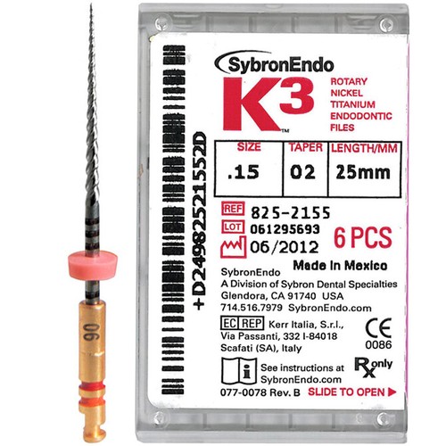 Endodontic K3 .02 Taper NiTi Files by Kerr (6/pk) | eBay