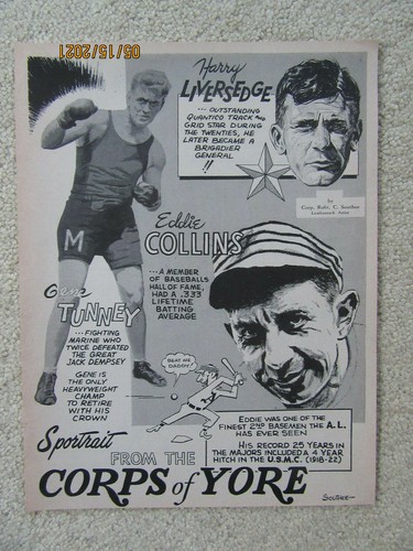 1952 Fighting Marine Gene Tunney, Track Harry Liversedge, Baseball ...