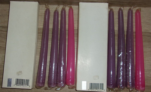 2 Vintage Boxes of Roman Inc Advent Candles Purple/Pink 4 Candles/Box 8 ...