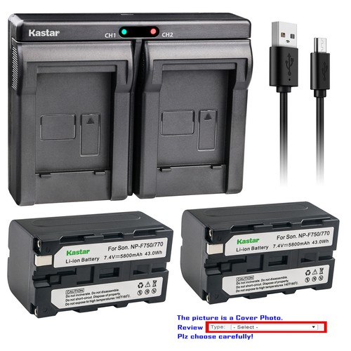 Kastar Battery Dual USB Charger for Sony NP-F750 CCD-TRV80 CCD-TRV81 ...
