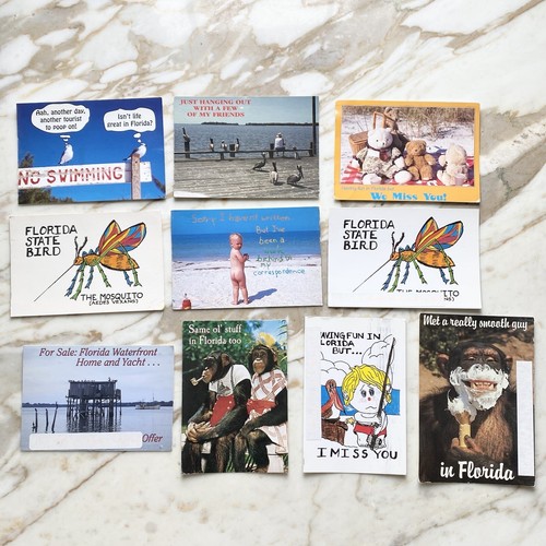Lot of 10 Vintage 1990s Postcards - Funny Tourism Florida FL - POSTED ...