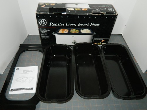 GE Roaster Oven Insert Pans Buffet Serving 18 Quart 169089 Enamal ...