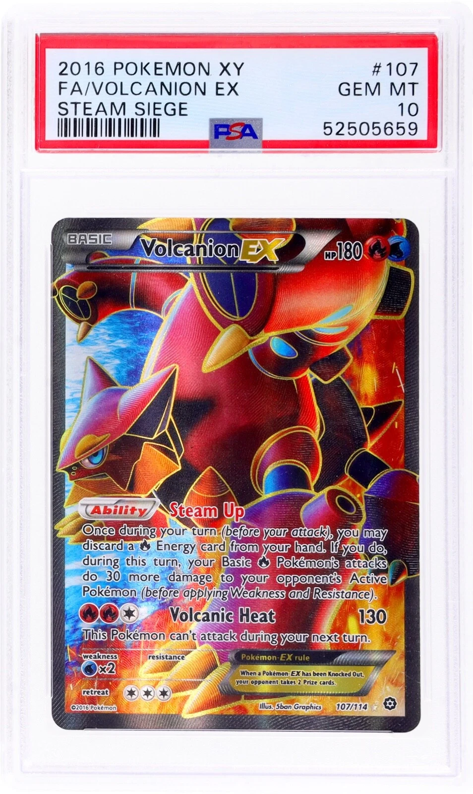 Volcanion EX 2016 XY: Steam Siege #107/114 Holo (Full Art) Price Guide - Sports Card Investor