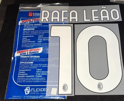 Official AC Milan Rafa Leao 10 Football Name/Number Set Home 2024/25 | eBay