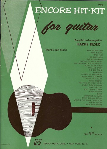 Encore Hit-Kit For Guitar Vol 1, by Harry Reser (REMICK Music Corp.) | eBay