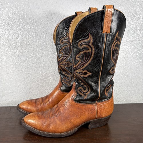 Hondo Spanish Shoulder Cowboy Boots 11 D Style 9604 Brown Leather ...