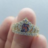 10K Solid White Gold Crown Sweet 15 Ring | eBay