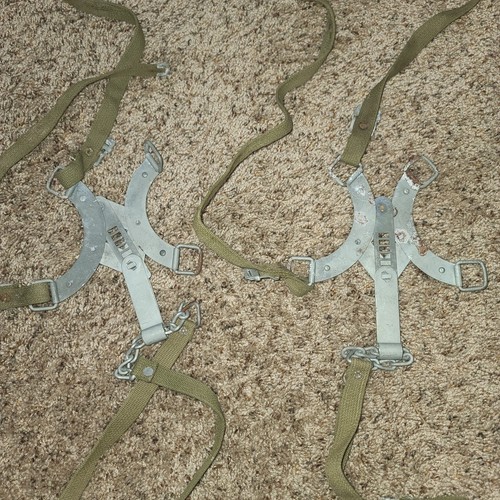 WW2 Alaska Army Pair Of Military Ice Crampons Cleats Adjustable ...