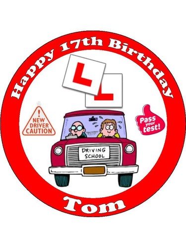 Personalised Learner Driver 17th birthday L plates edible cake topper ...