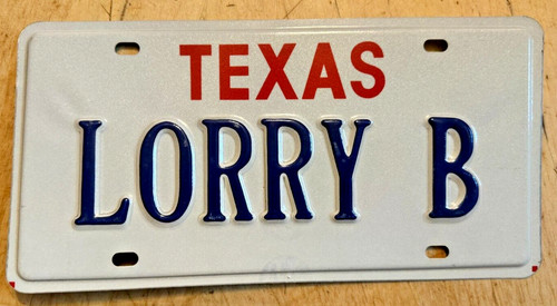 TEXAS VANITY LICENSE PLATE " LORRY B " TX LORI BAKER BROOKE BLAKE ...