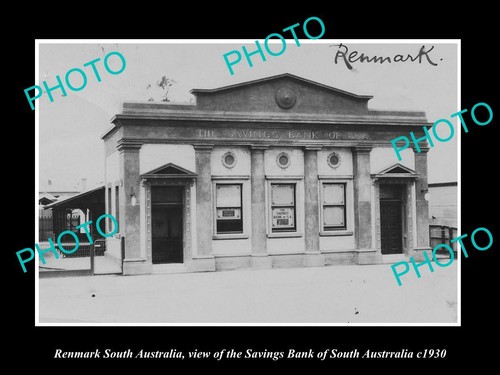 OLD POSTCARD SIZE PHOTO OF RENMARK SOUTH AUSTRALIA THE SAVINGS BANK ...