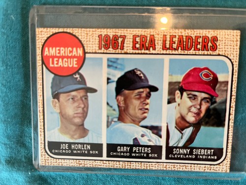 1968 Topps AL '67 ERA Leaders - Joe Horlen, Gary Peters, Sonny Siebert ...