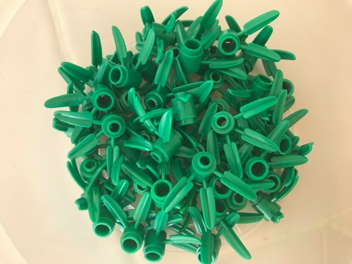 LEGO-NEW #30176-GREEN-PLANT BRICK ROUND-1 X 1 W/ 3 BAMBOO LEAVES-20 ...