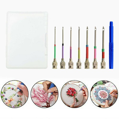 8pcs Embroidery Pen Pin Knitting Sewing Crafts Tools Threader Punch ...