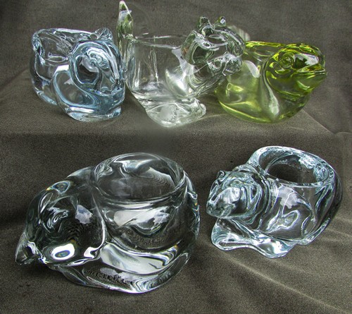 Glass animal tea light choice of cat, bird, bear or squirrel Indiana or ...