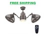 Outdoor/Indoor Twin Oscillating Gyro Ceiling Fan LED Light Industrial ...