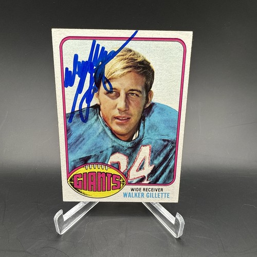 Walker Gillette Signed 1976 Topps #214 Card New York Giants AU ...